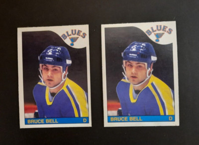1985-86 O-Pee-Chee #231 Bruce Bell Rookie 2 Card Lot NM-MINT St. Louis ...