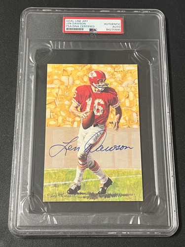 Goal Line Art Len Dawson HOF Chiefs Authentic Auto Slabbed Photo PSA ...