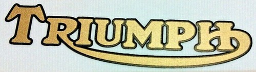 Triumph rear number plate sticker gold with black edge 2-1/4" pre-unit ...