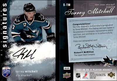 2007-08 Be A Player Signatures #STM Torrey Mitchell Auto - NM-MT | eBay