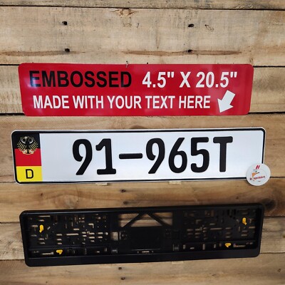 GERMAN EAGLE, EURO, TAG, BMW, European LICENSE plate, ANY TEXT, CUSTOM ...