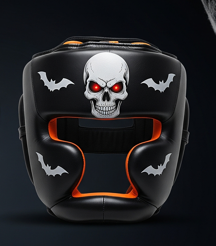Boxing Gloves Halloween Set – Skull Design Gloves, Head Guard & Groin ...