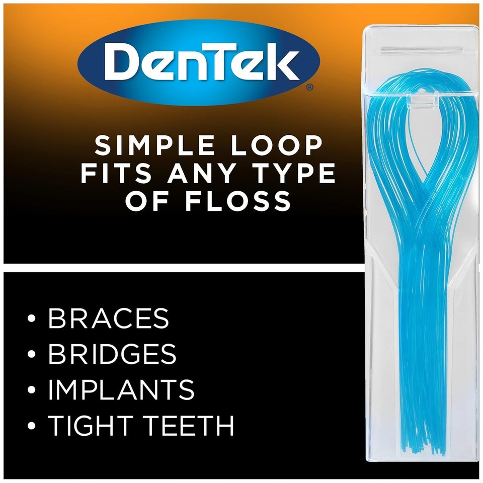 DenTek Floss Threaders for Braces, Bridges, Implants | 50 Count ...