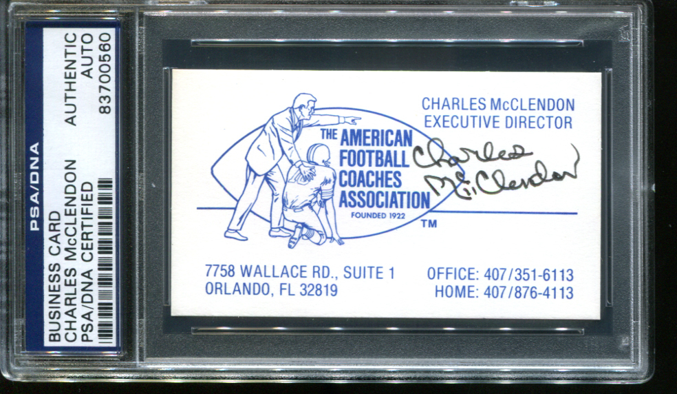Charlie Mac McClendon Signed Business Card Auto LSU PSA/DNA 83700560 | eBay