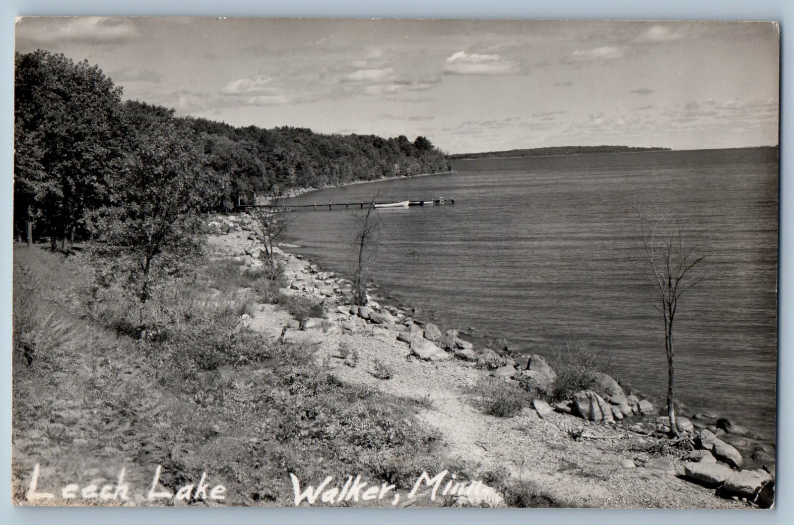 Walker Minnesota MN Postcard RPPC Photo View Of Leech Lake 1948 Vintage ...