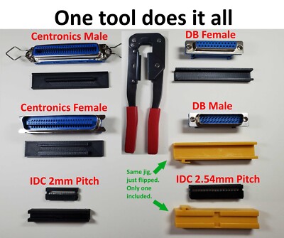 Ribbon Cable Crimp Tool for IDC, Centronics, DB - WITH ADAPTERS and ...