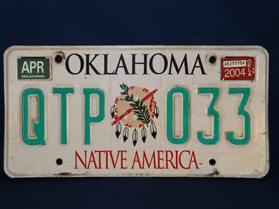 Oklahoma Native American License Plates (Retired in 2004) | eBay