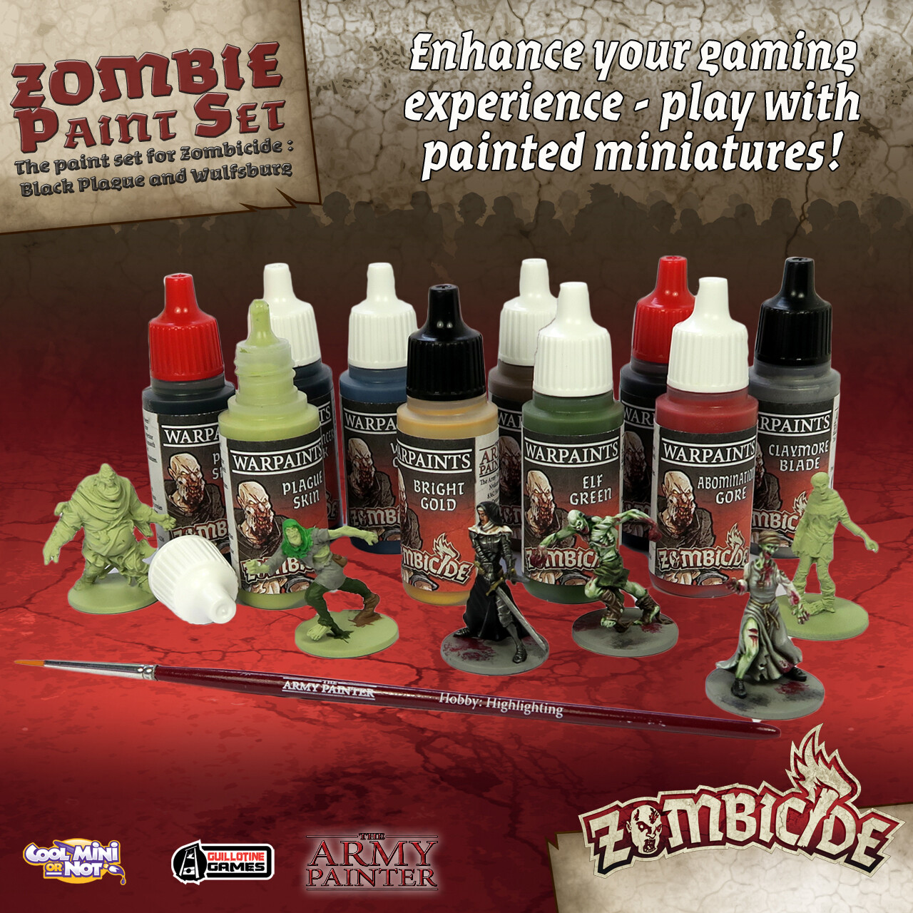Army Painter WP8012 Zombie Paint Set (Zombicide Black Plague) Acrylic ...