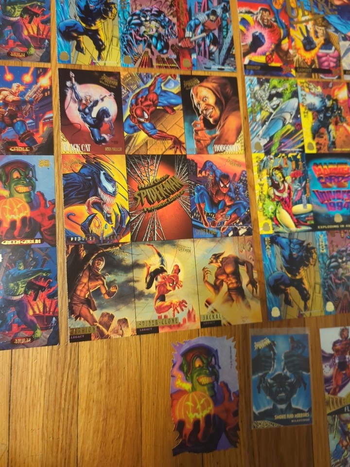 Fleer Marvel 90's Promo Sheet Lot Vtg Vintage 15 Sheets Plus Card And ...
