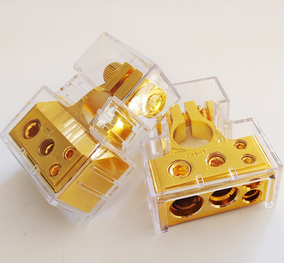 2X Car Battery Terminal Clamp 0/4/8 Awg Gauge Positive Negative ...