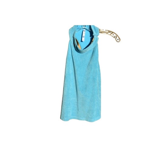 Women's Fabletics Soft Terry Cloth Aqua Blue Halter Racer Back Crop Top ...