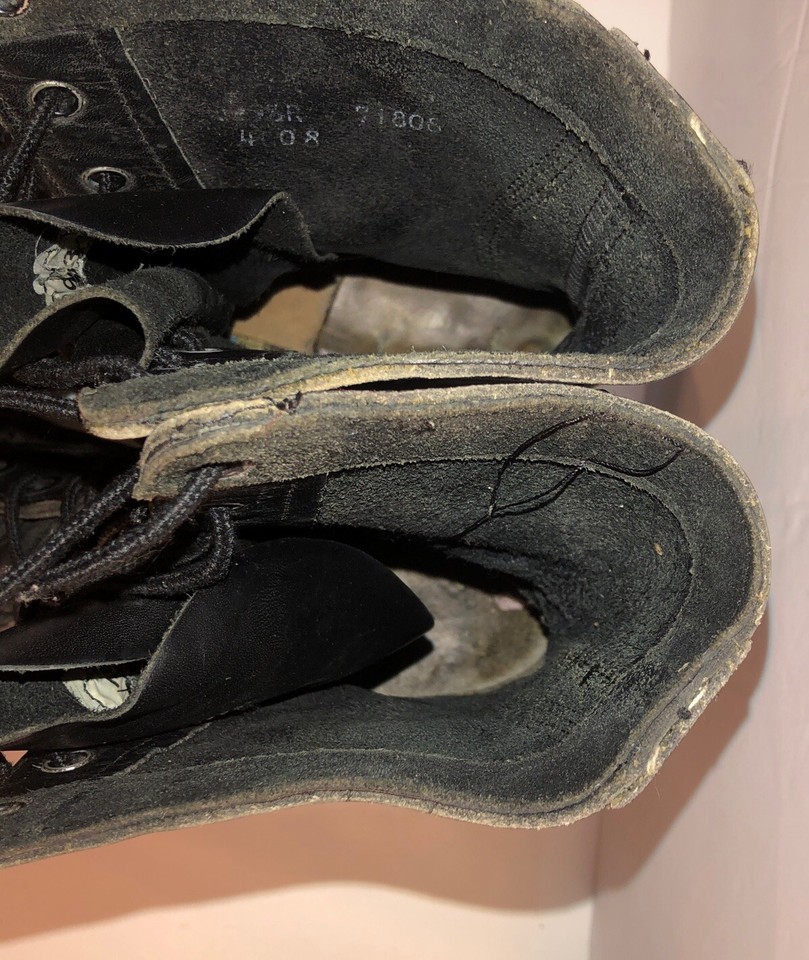 VTG BILTRITE Ansi Black Leather Military Combat Jump Steel Toe Boots ...