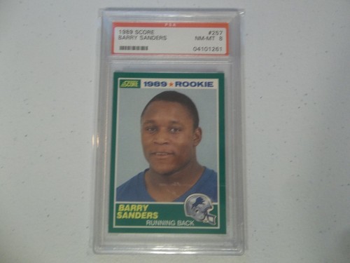 Barry Sanders RC 1989 Score ROOKIE Card #257 Graded PSA 8 NM-MT Detroit ...