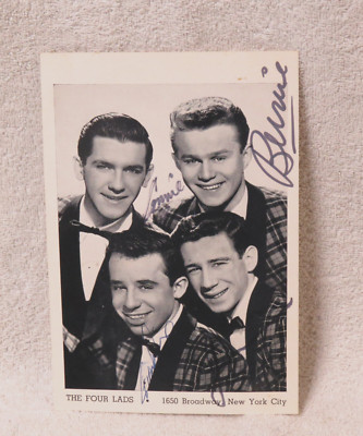RARE! The Four Lads, ALL 4 SIGNED Press/Promo Photo, 1953 Original ...