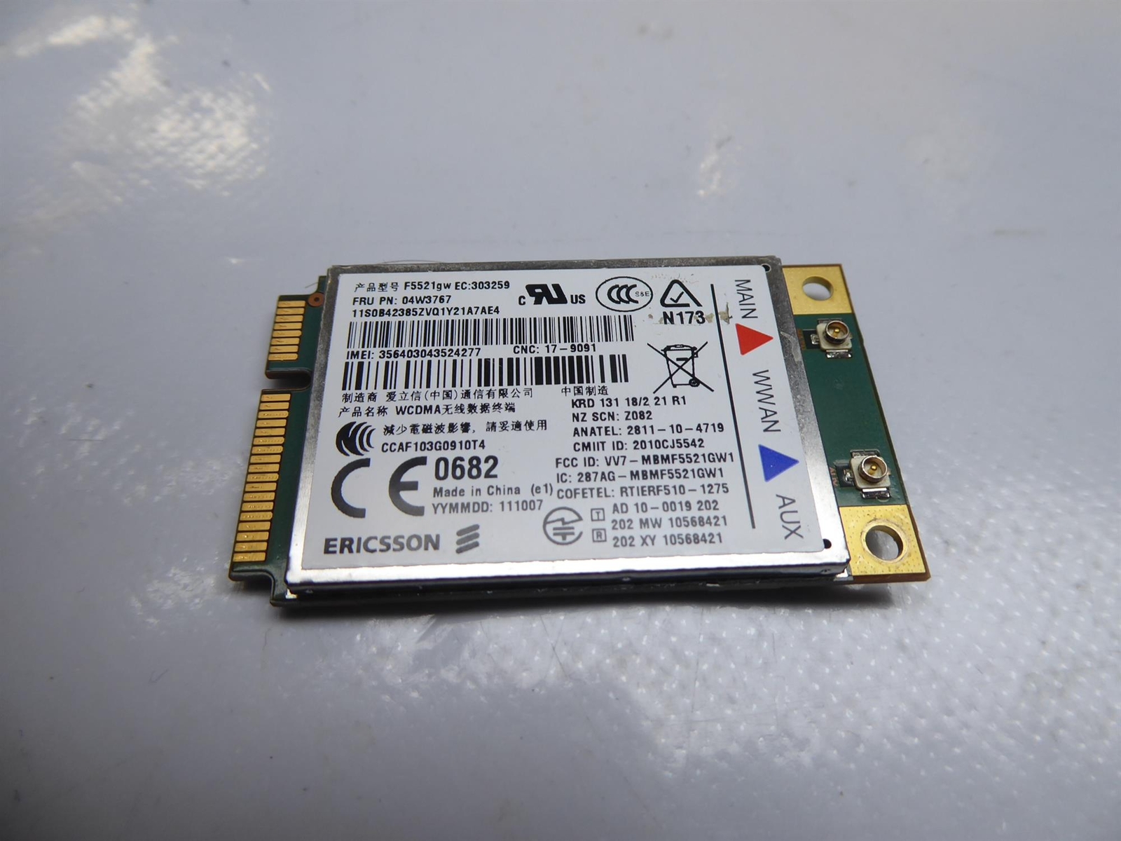 Lenovo ThinkPad T520 WWAN UMTS Card 04W3767 #2969 | eBay