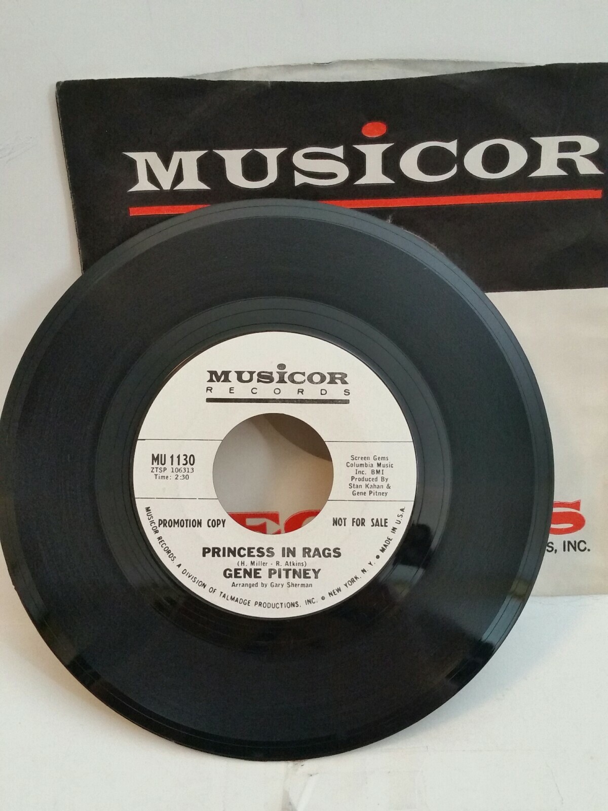 Gene Pitney PRINCESS IN RAGS(RARE ROCK N ROLL PROMO 45) #1130 PLAYS VG+ ...