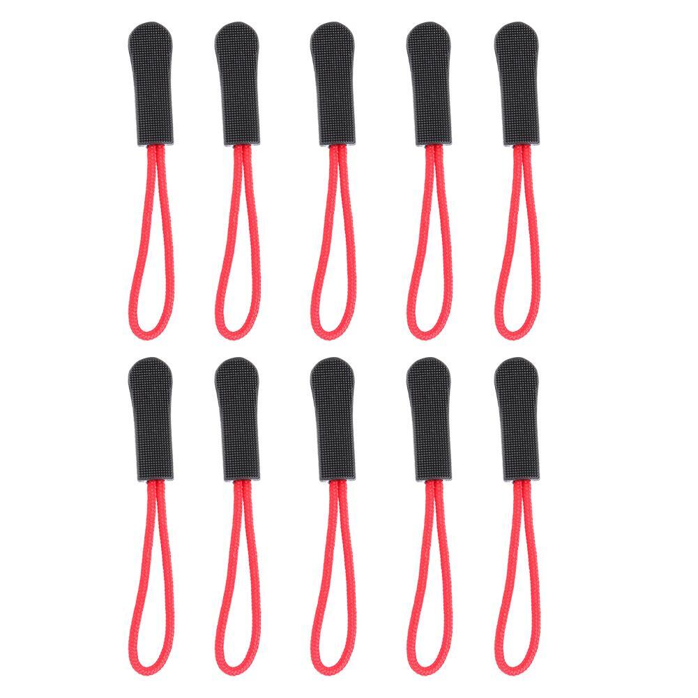 10pcs/pack Zipper Puller Anti Slip End Fit Rope Tag Fixer Zip Cord (Red ...