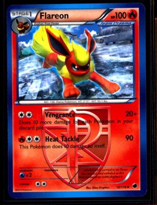 Flareon - 12/116 - Pokemon Plasma Freeze Black & White Card Non Holo NM ...