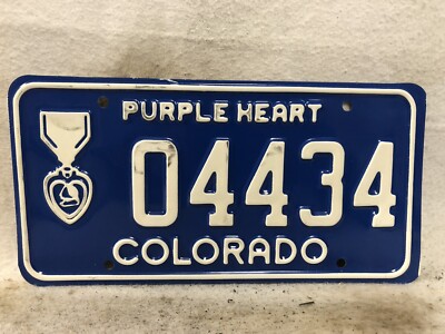 Vintage Colorado Purple Heart License Plate | eBay
