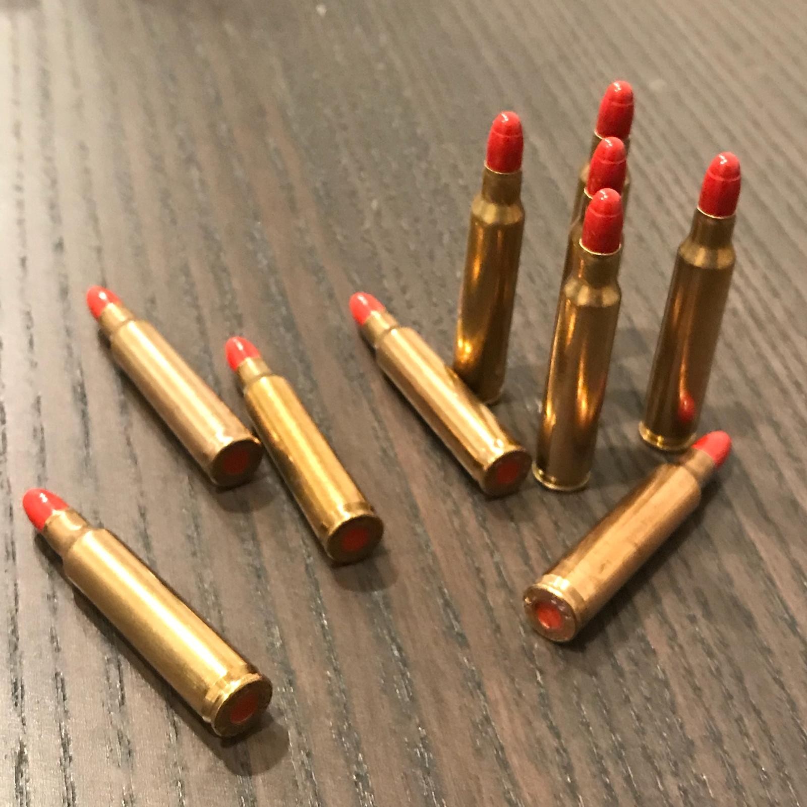 223 SNAP CAPS RED DUMMY TRAINING ROUNDS REAL WEIGHT SET OF 10 | eBay.de