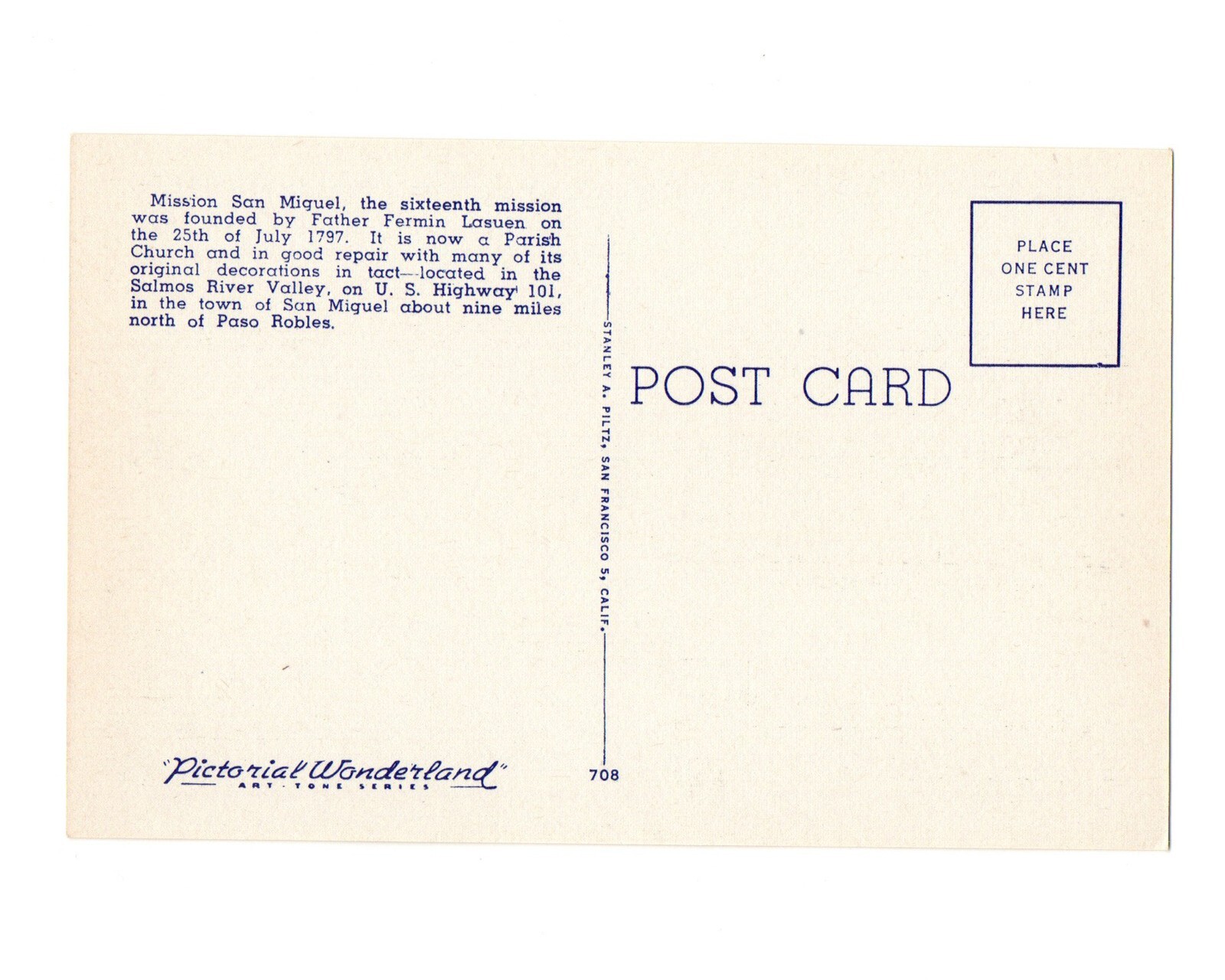 Mission San Miguel, California Postcard Vintage Linen Post Card | eBay