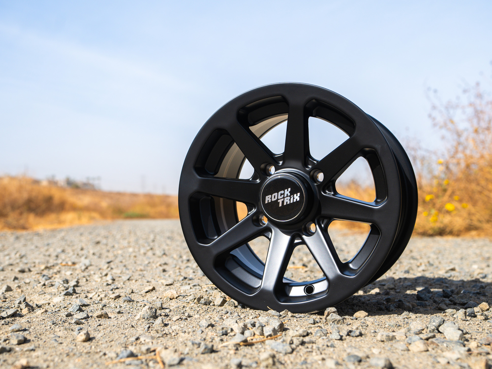 12" RockTrix RT102 12x7 4x156 ATV Wheels Rims, 4+3 offset, Includes 3/8 ...