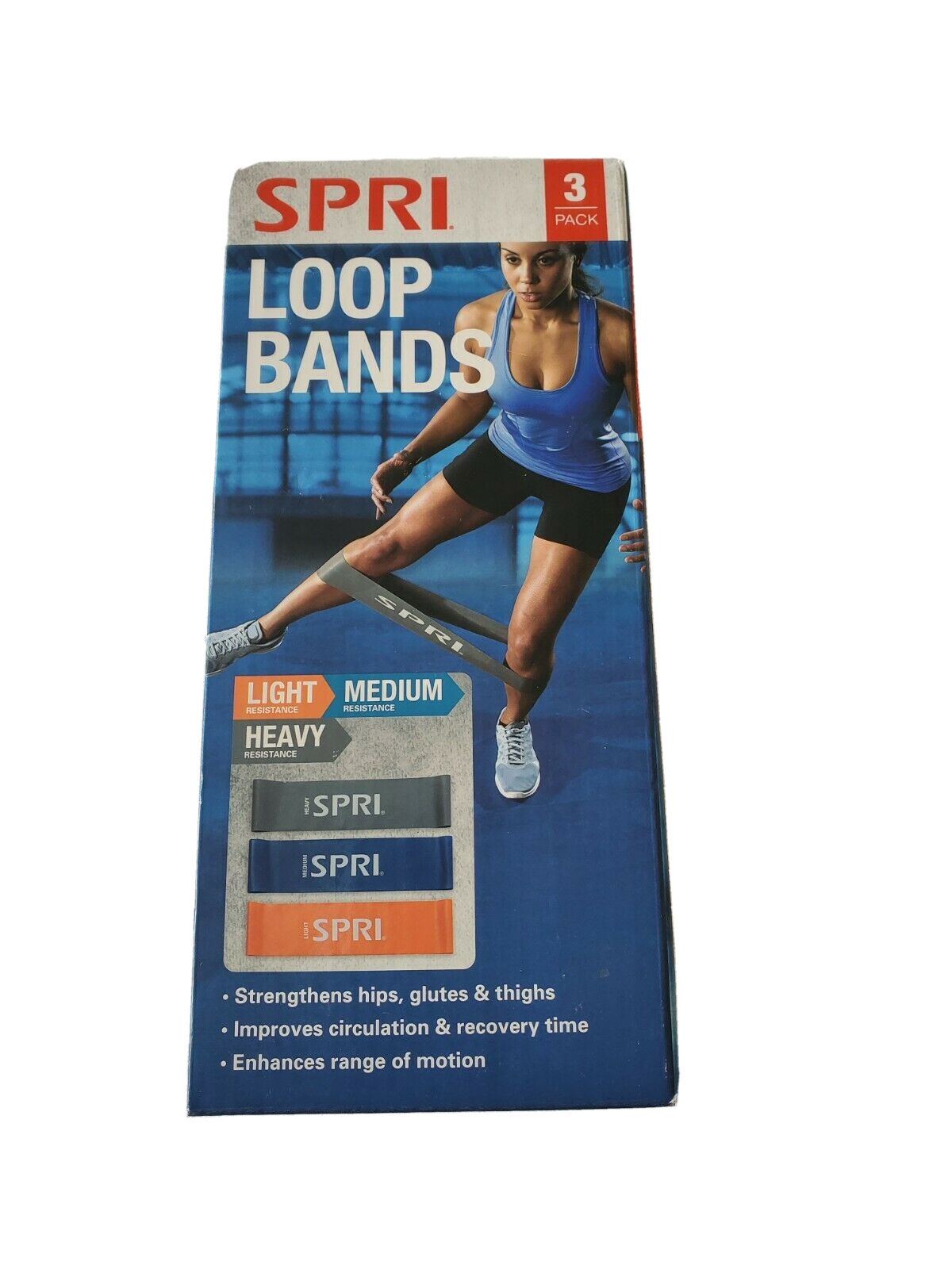 SPRI LOOP BANDS 3 Pack Brand New In Box Light Medium Heavy Resistance ...