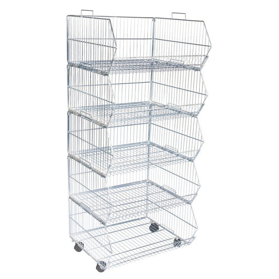 Retail Shop Supermarkets Stacking Shopping Baskets Metal Plastic Retail ...