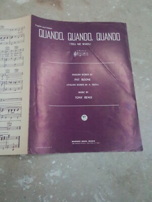 Quando Quando Quando (Tell Me When) Piano Sheet Music 1962 #7933 | eBay