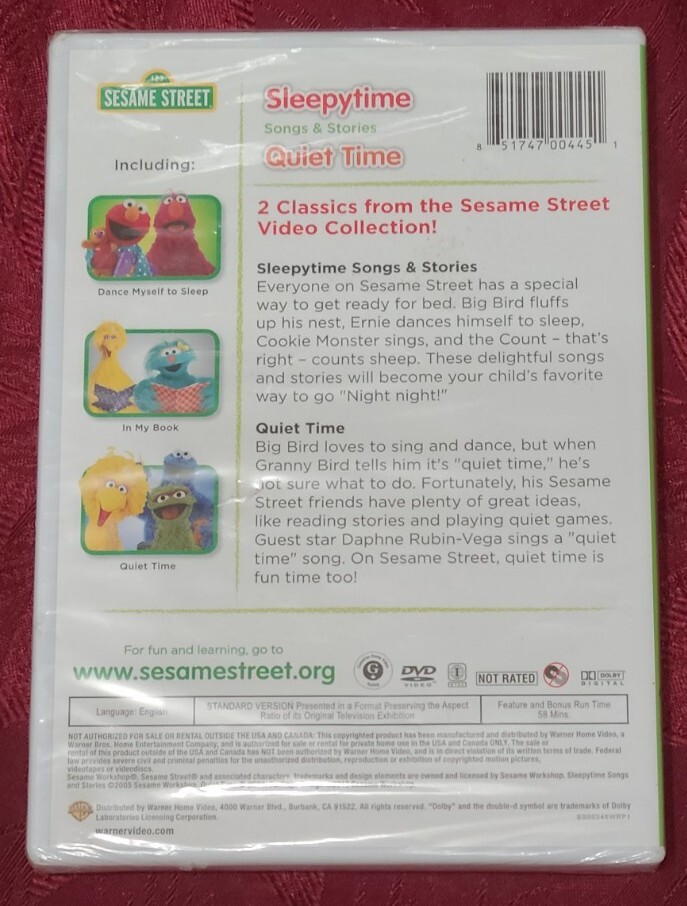 Sesame Street: Sleepytime Songs and Stories / Quiet Time DVD (2003 ...