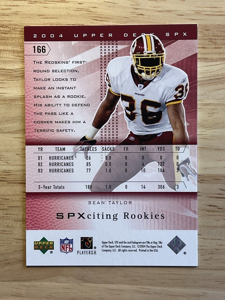 Sean Taylor 2004 Upper Deck SPx SPxciting Rookies /799 | eBay