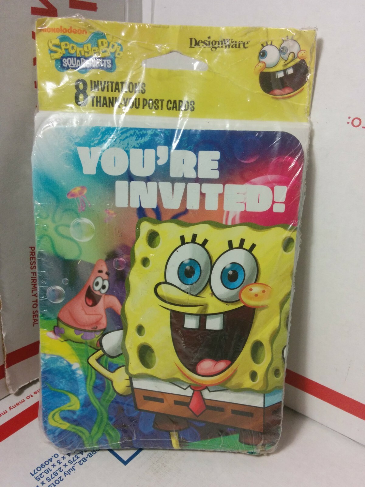 (2x) 2012 Viacom DesignWare SpongeBob Squarepants Party Invitations NEW ...