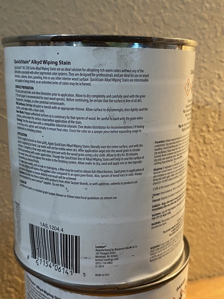 Lenmar quick stain Alkyd Wiping Stain 1204 Dark Mahogany 1 quart | eBay