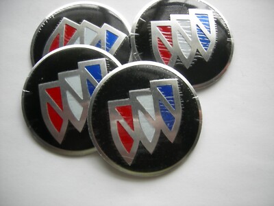BUICK WHEEL CENTER CAP EMBLEMS SET 4 ALUMINUM 2 3/16" BLACK SET OF 4 | eBay