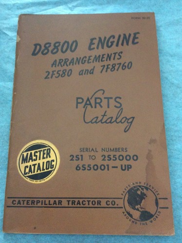 Caterpillar CAT D8800 Engine Parts Book 2F580 And 7F8760 SN 2s1-5000 ...