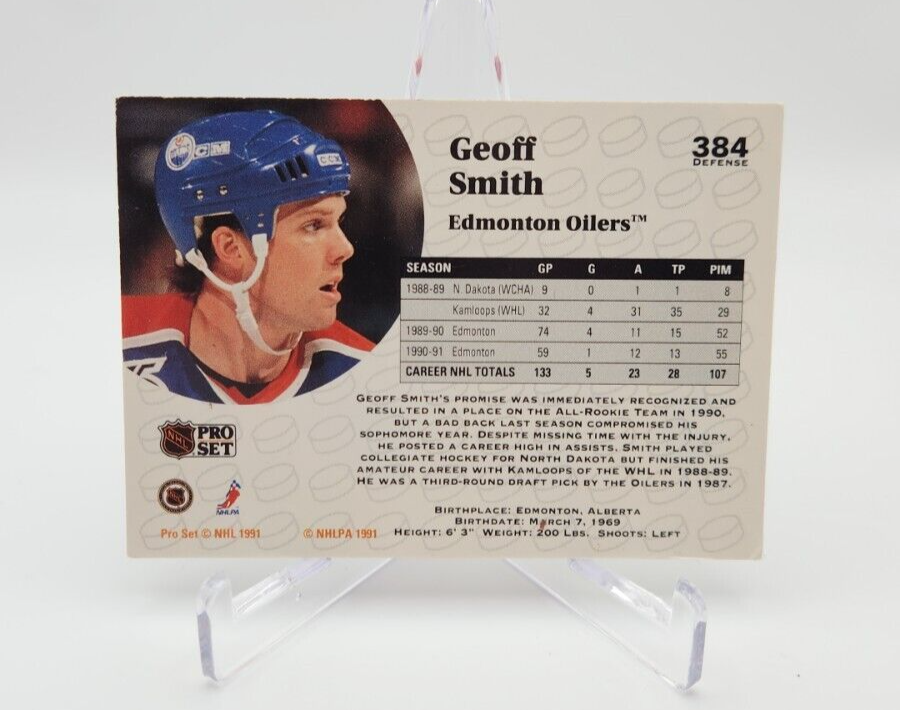 Geoff Smith - Pro Set - 1991-92 - Edmonton Oilers - #384 | eBay