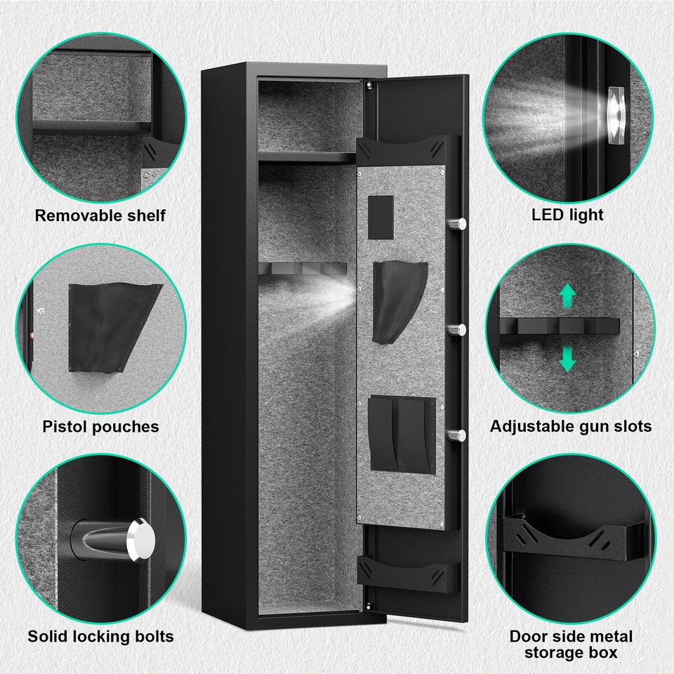 3-4 Rifle Gun Safe Heavy-Duty Deeper Gun Safe for Home Rifle Pistols ...