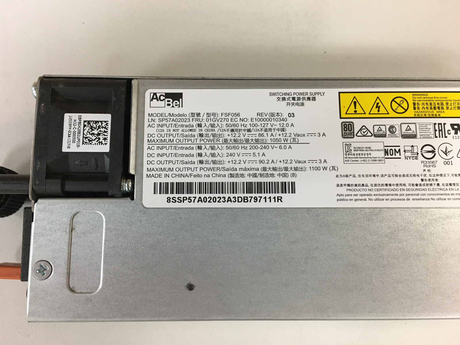 Lenovo Think System SR850 Server 1100W FSF056 Power Supply | eBay