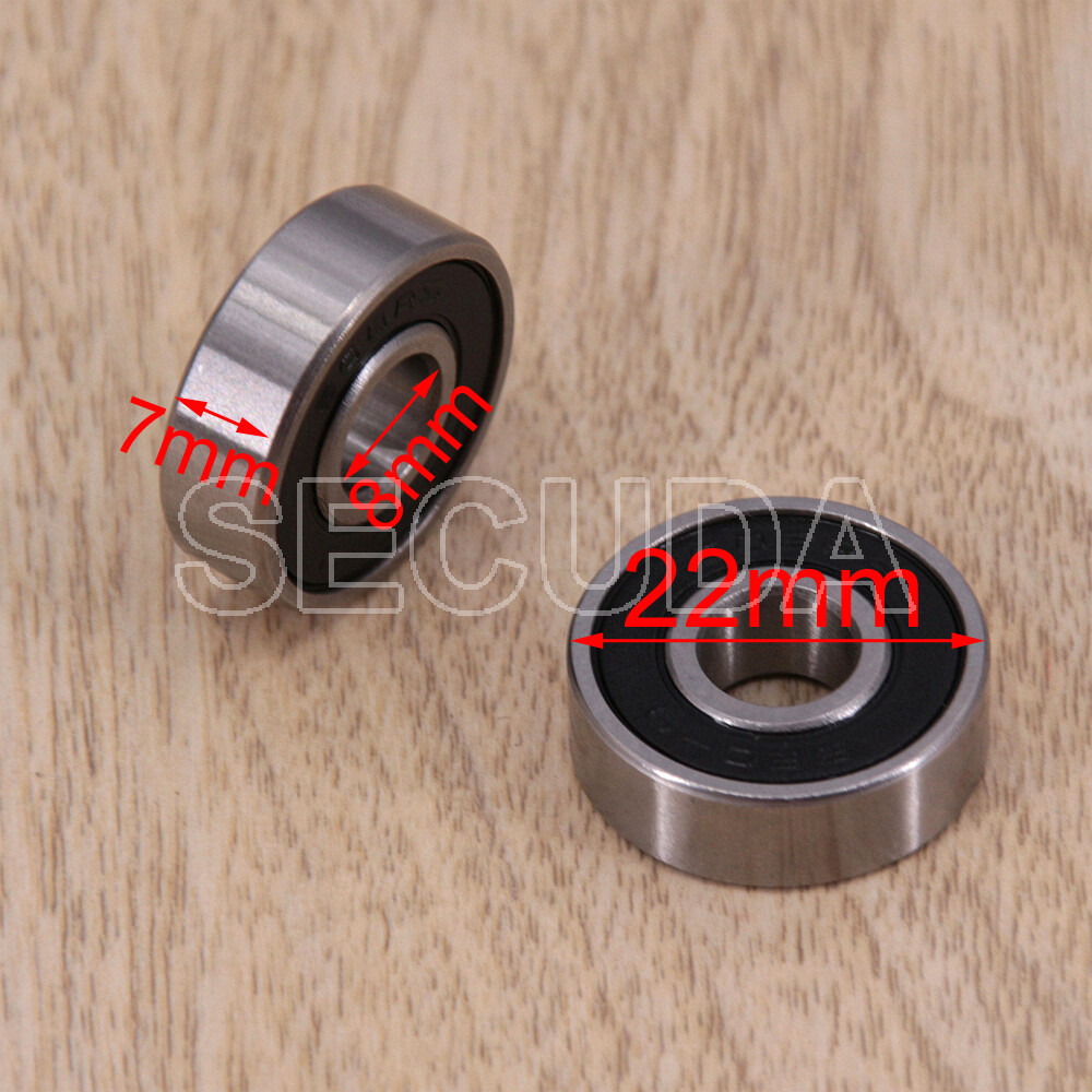 Black ABEC-9 608-2RS 608RS Skateboard Roller Sealed Ball Bearings 8mm ...