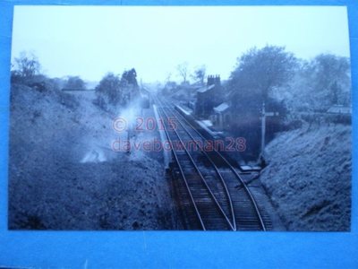 PHOTO COXWOLD RAILWAY STATION 1950`S ELEVATED VIEW OF THE STATION ...