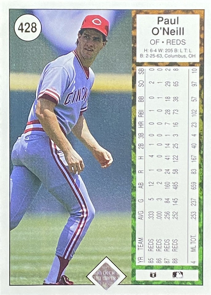 1989 Upper Deck #428 Paul O'Neill Cincinnati Reds Baseball Card | eBay