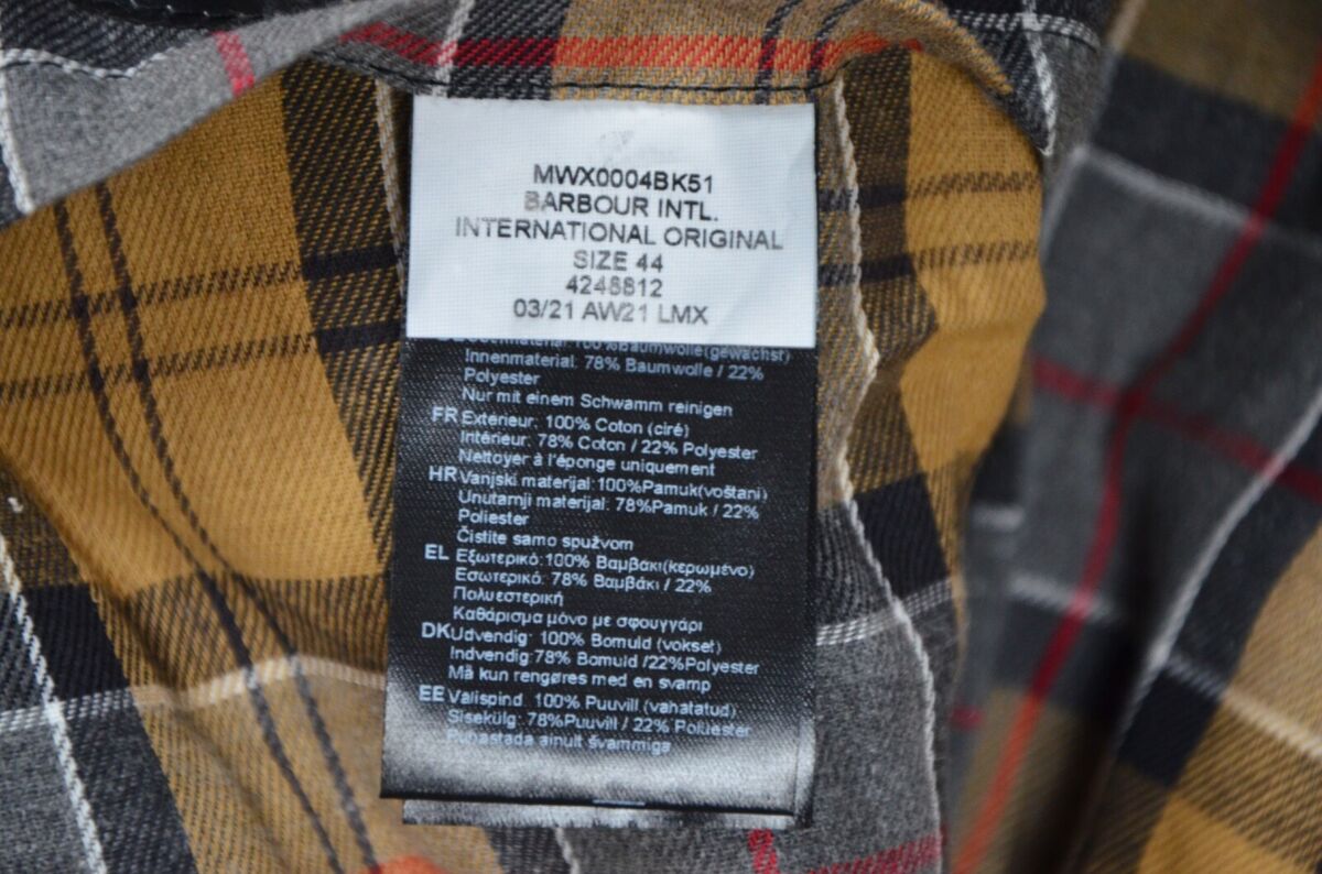 Men's Barbour International Jacket Wax Belted Black England Men's Barbour International Jacket Wax Belted Black England