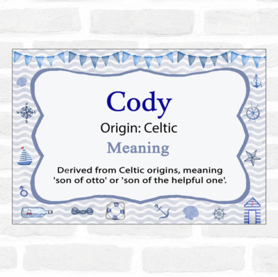 Cody Name Meaning Nautical Certificate | eBay UK