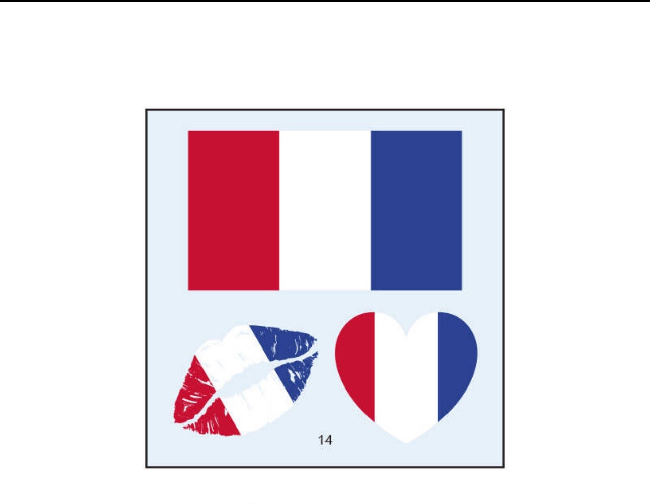 4 Packs 12 PCS French Republic Tricolour Flag Tattoos Party Favors ...