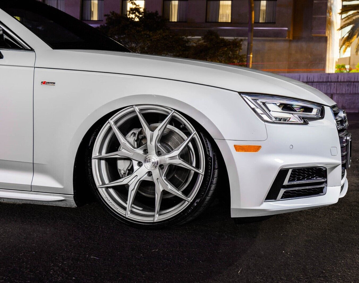 White Audi Gold Rims