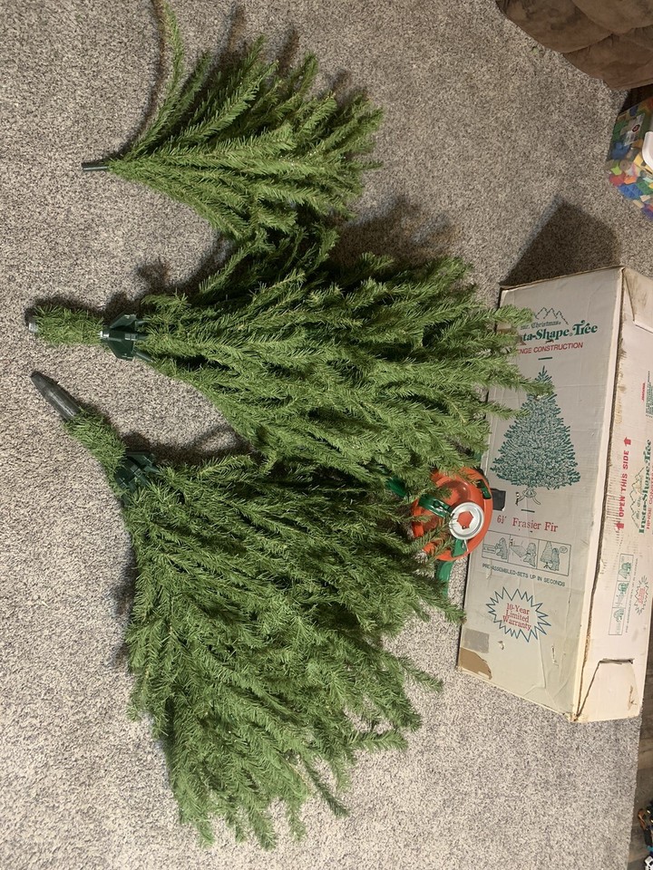 VTG 70s 80s Mr. Christmas Insta-shape Tree Hinge 6 .5 Ft w/ Original ...