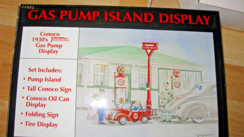 Vintage CONOCO 1930's Gas Pump Island Display Tokeim Tire & Display ...