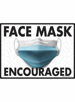 Face Mask Encouraged Protection Exterior PPE Aluminum Sign - 12" x 9 ...
