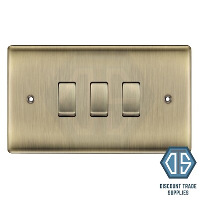 BG Nexus Antique Brass 3 Gang Intermediate Custom Grid Light Switch | eBay