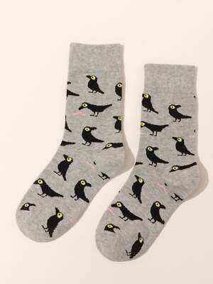 Crow Bird Crew Socks Funny Socks for Women Novelty Socks Funky Socks ...